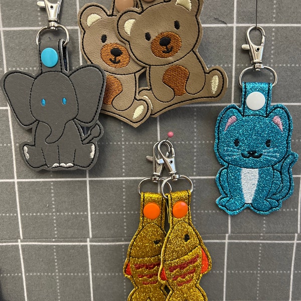 Machine Embroidery Designs 12 Pack in the Hoop Animal Key Fobs - Etsy