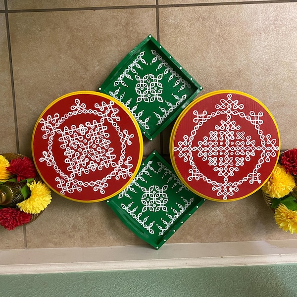 Peacock Tray,elephant Tray,muggu Tray,stencil Tray, Thambulam Tray ...