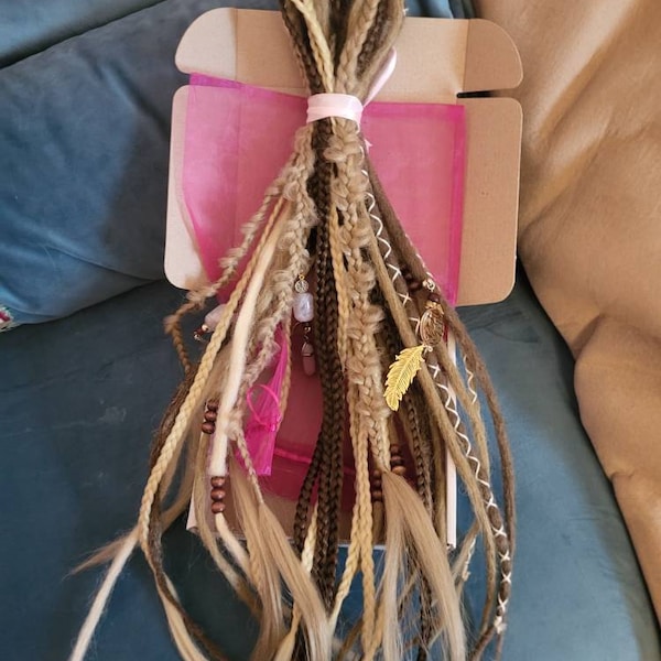 Blonde Clip in Dreads – Handmade Boho Hair Extensions - Etsy
