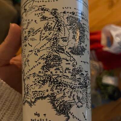 Middle Earth Map Tumbler 20oz Black Lord of the Rings Gift LOTR Coffee ...