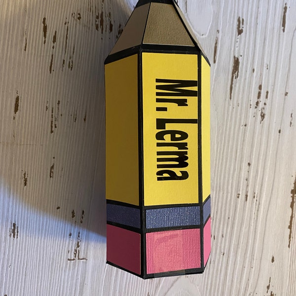 Pencil Hexagon Gift Box SVG Design - Etsy