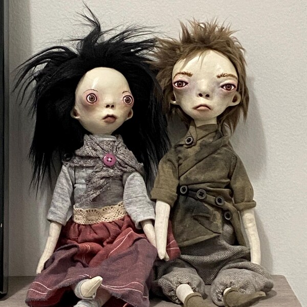 Creepy Birthday Boy Art, Clown Doll Gift, Gothic Handmade OOAK Doll ...