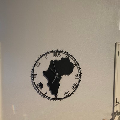 Black Africa Map Clock, Africa Metal Wall Clock, Livingroom Metal Wall ...