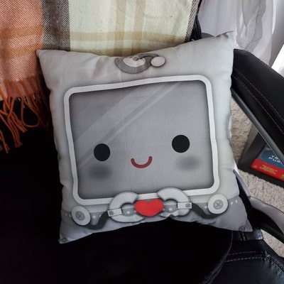 12 X 12 Decorative Pillow, Robot Heart Pillow, Throw Pillow, Kawaii ...