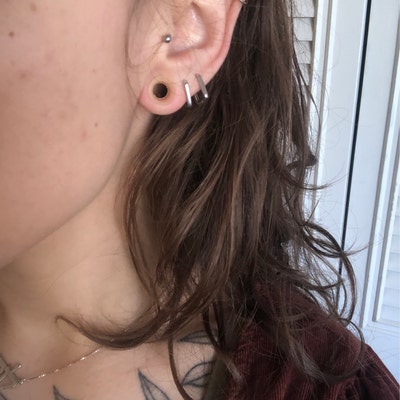 Golden Star Light Dangle Gauges Tiny Small Gold Stars Steel Ear Plugs Gauges Tunnels Dangles ...