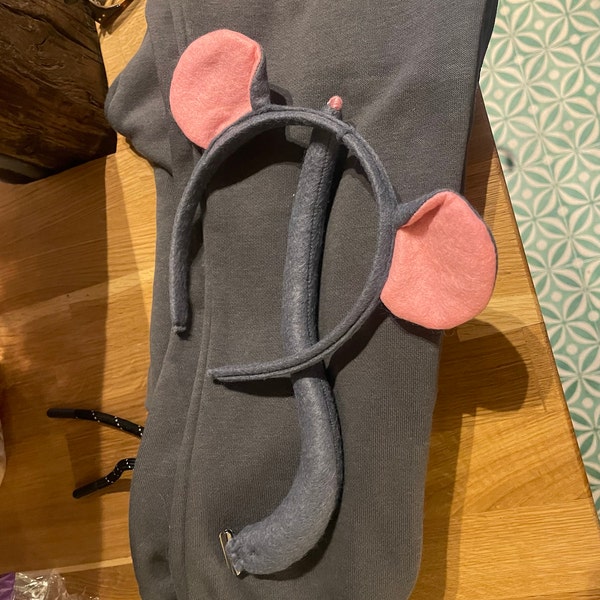 Clip on Mouse Tail Made of Pink Felt Suitable for Children and Adults ...