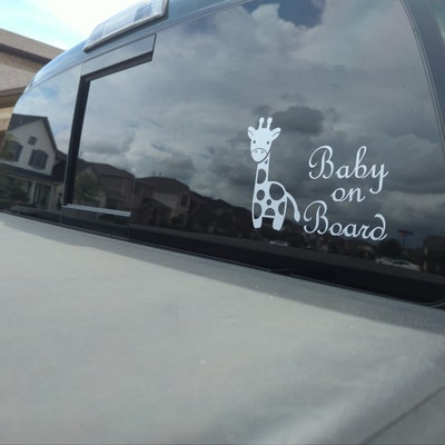 Baby on Board Giraffe Vinyl Decal Car Window Sticker Safety - Etsy