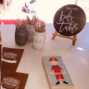 Kids Table Wedding Sign Wooden Style Sign for Wedding Decor - Etsy