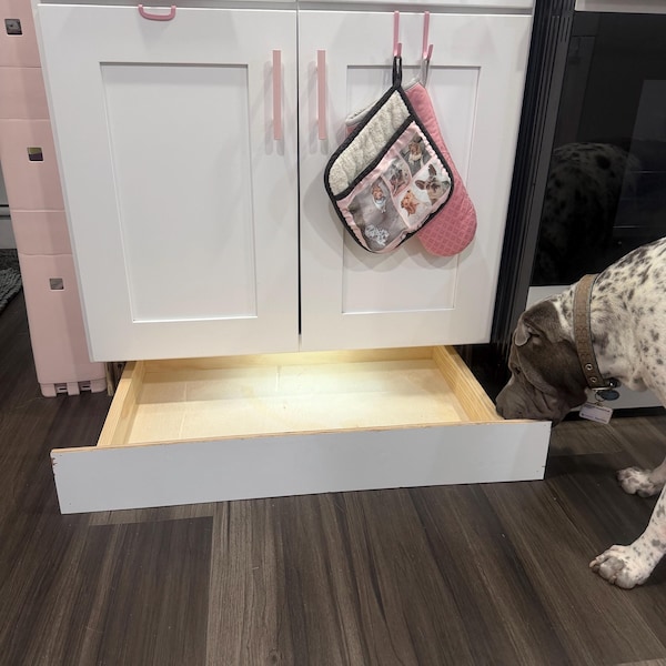 Toe Kick Drawer W/ Push-to-open Slides Custom Made to Order | Gift for ...