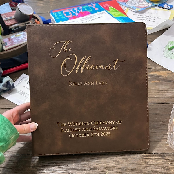 Officiant Personalized Binder, 3 Ring Binder, Wedding Planner, Photo ...