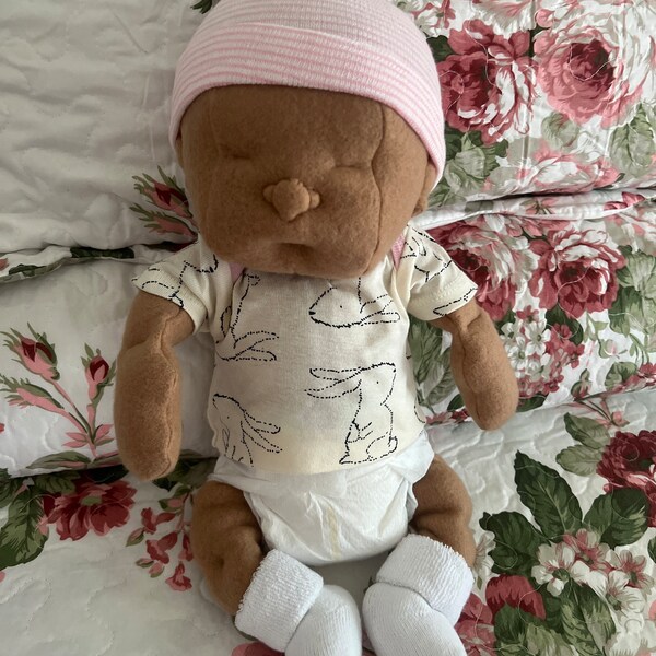 OOAK Cyclops Newborn Baby Doll Cloth Handmade Jumbo Black Eye Bald Soft ...