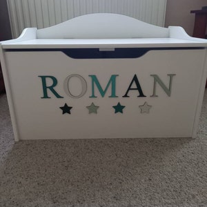 Personalised Toy Box Name & Embellishments. Toy Box Decor. Bedroom Door ...