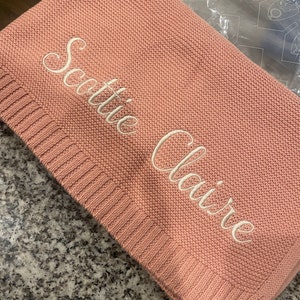Embroidered Name Baby Blanket / Soft Custom Personalized Baby Blanket ...