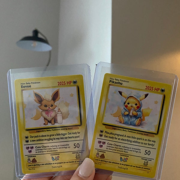 Pokemon Pregnancy Card - Pikachu and Charmander Design - Custom Pokemon ...