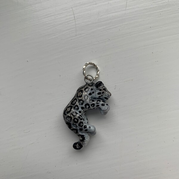 Snow Leopard Necklace Pendant Charm - Etsy