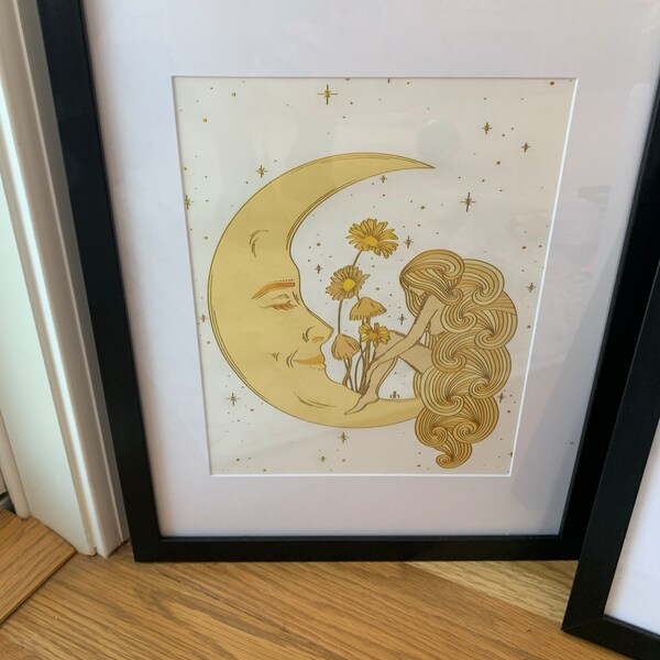 Breastfeeding Mother and Baby Art Print, Mushroom Art Print, Nursery ...