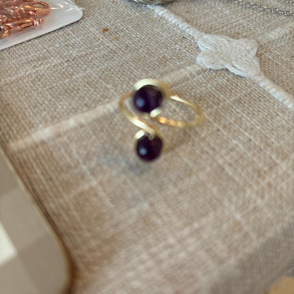 Adjustable Crystal Twist Ring, Crystal Jewelry, Wire Wrapped Crystals ...