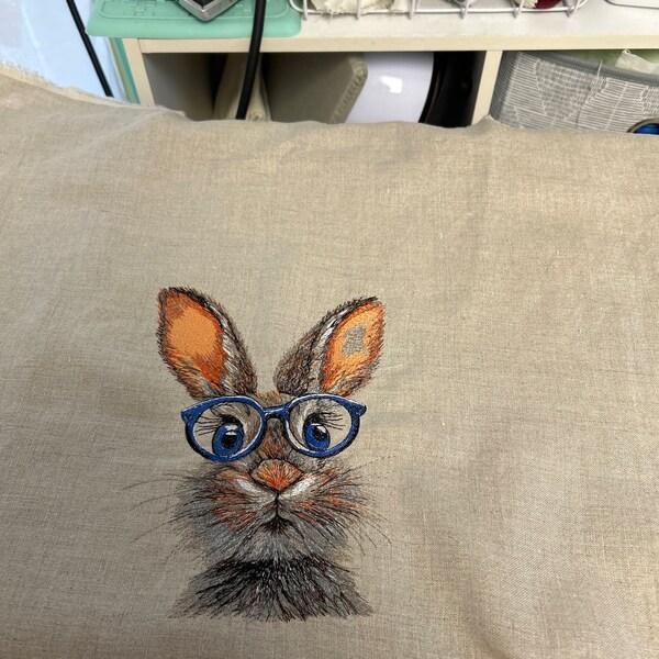 Bunny Machine Embroidery Easter Bunny With Glasses Pattern, 6 Sizes ...