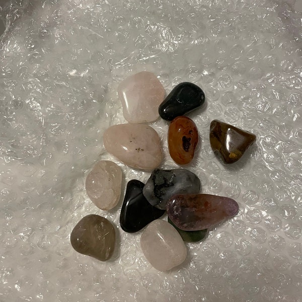 Tumbled Stones Bulk - Large Size Polished Crystal Gemstones - Assorted ...