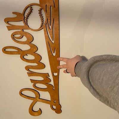 Baseball Bat Name Sign, Nursery Decor, Personalized Wood Sign ...