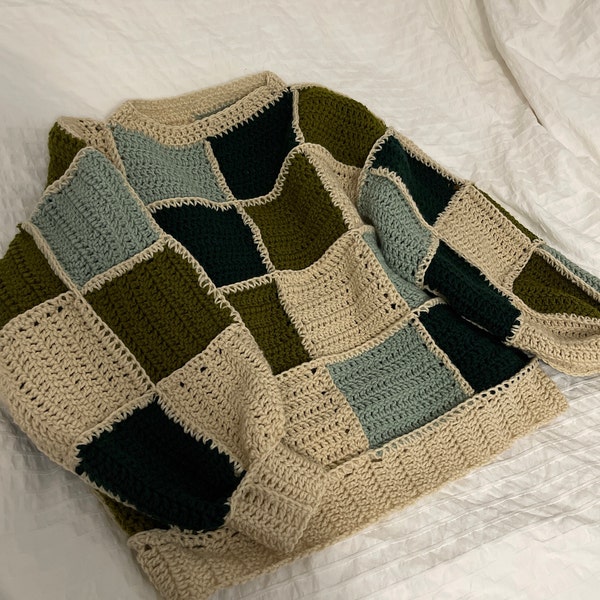 PATTERN Patchwork Sweater Crochet - Etsy