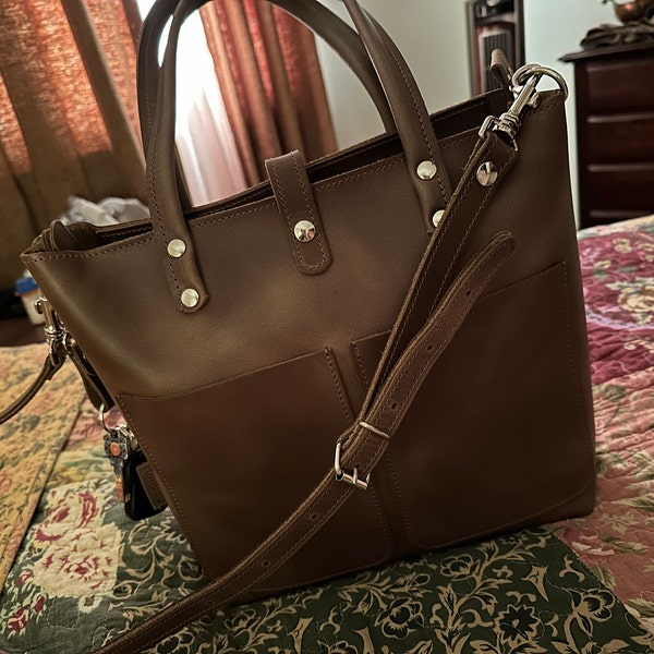 Leather Laptop Bag Women Camel Color, Laptop Bag for 13" Laptop, Large ...