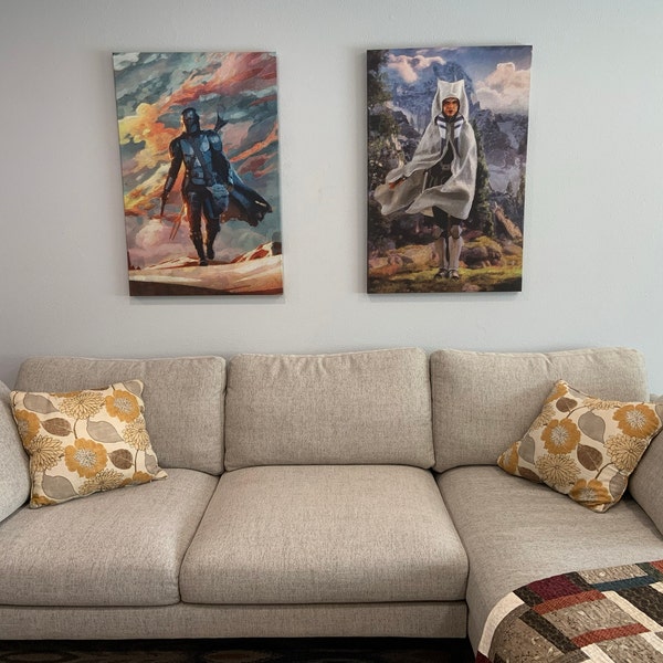 The Mandalorian Canvas Print, Mandalorian Art, Star Wars Art, Star Wars ...