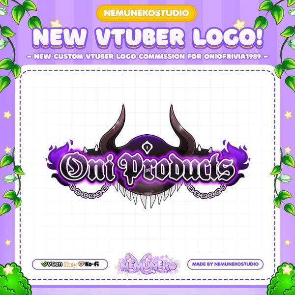 Custom Chibi Cute Animated Vtuber Logo for Your Vtuber, Animated Logo ...
