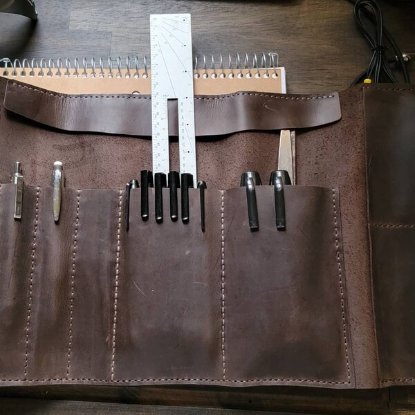 Leather Roll, Artist Roll, Leather Pencil Roll, Leather Pencil Case ...