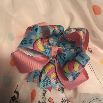 Dr Seuss Week Bow...read Across America Bow...aqua and White Bow ...