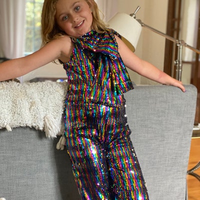 Hot Pink Sparkly Jumpsuit Pageant Outfit Girls Sequins Jumpsuit Fuchsia ...