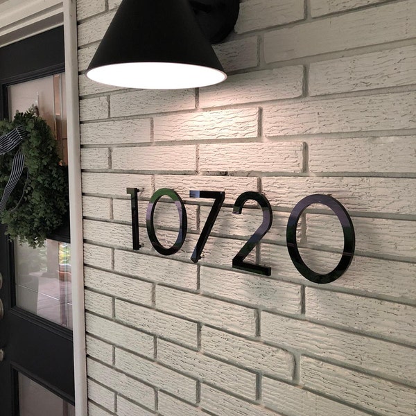 6 Inch Modern House Numbers - Architectural Building Farmhouse Door ...