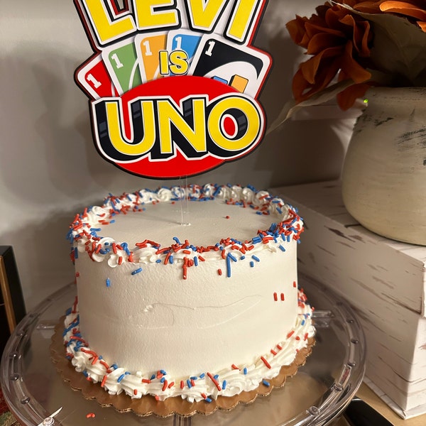 1st Birthday Uno Cake Topper | Uno Birthday Theme | First Birthday Cake ...