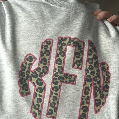 Black Glitter Leopard Scallop Monogram PNG Digital Download Printable ...