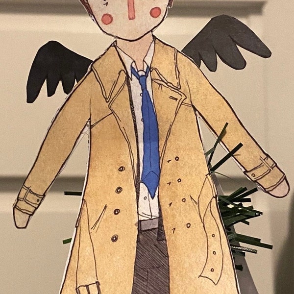 Tree-topper Castiel, Christmas Decoration (cut-out) - Etsy