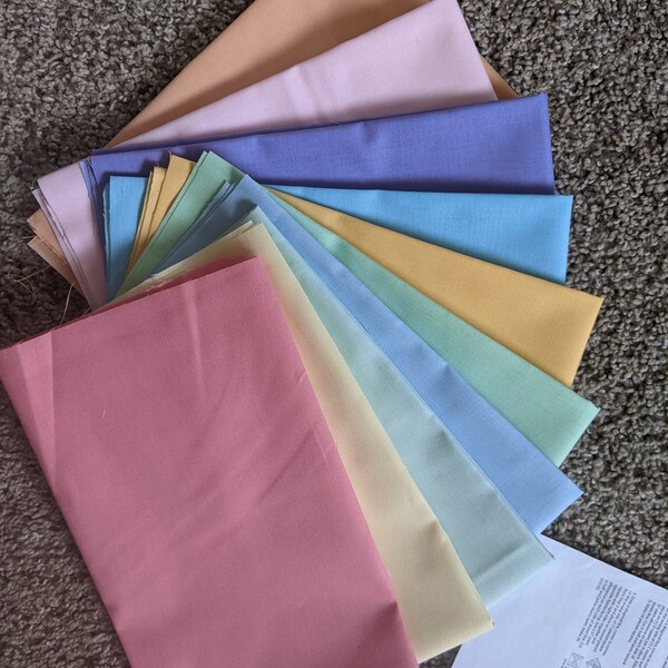 Pretty Pastel Fat Quarters Fabric Bundle of 8 Assorted Solid Cottons - Etsy