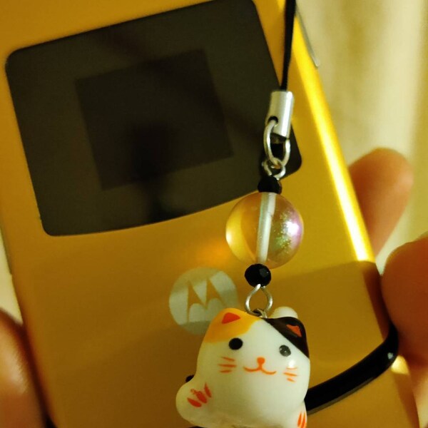 Cat Phone Charms, Kitty Charm, Panda Charm Cute Cat Keychain, Handmade ...