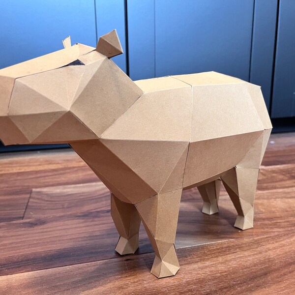 Papercraft Capybara Lowpoly Animal Sculpture - 3d Paper Craft Model ...