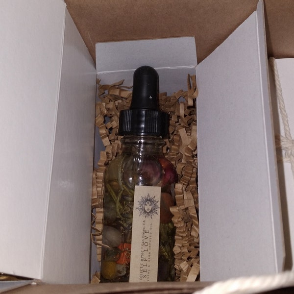 Self Love Botanical Crystal Infused Oil- Intention Oil, Self Care, Body ...