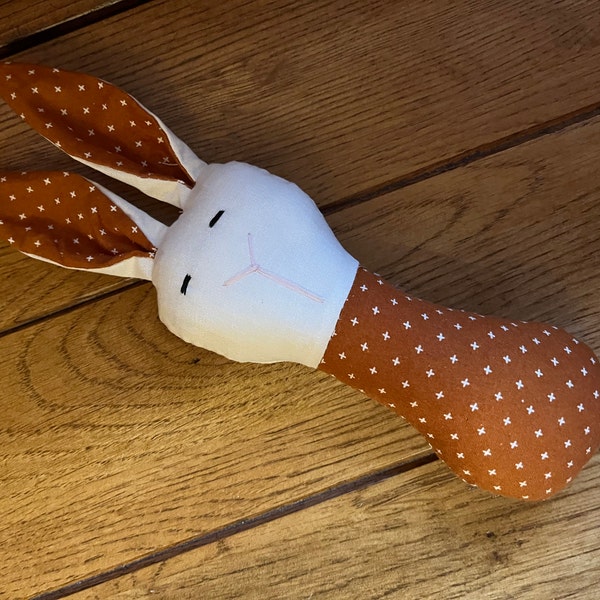 Crinkle Ears Bunny Rattle Rifle Paper Co's Peach Rosa Floral and Cream ...