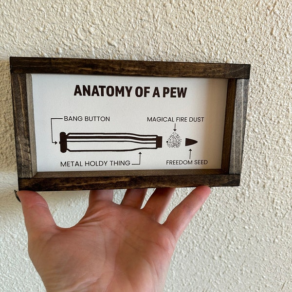 Anatomy of a Pew Farmhouse Engraved Sign Decor - Blue Collar Gift - Etsy