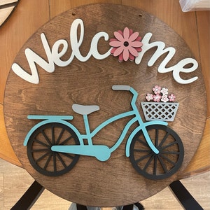 Welcome Bicycle Sign SVG for Laser Cutting or Cricut - Etsy