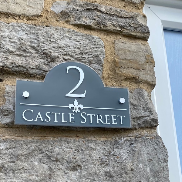 Decorative House Sign or Address Plaque - Doors Number Personalised ...