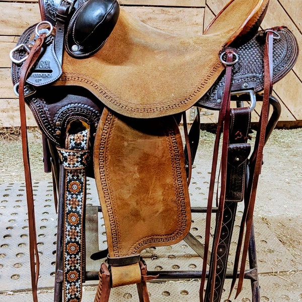 Western Latigo and off Billet Set HORSE or MINI/PONY: Cream, White ...