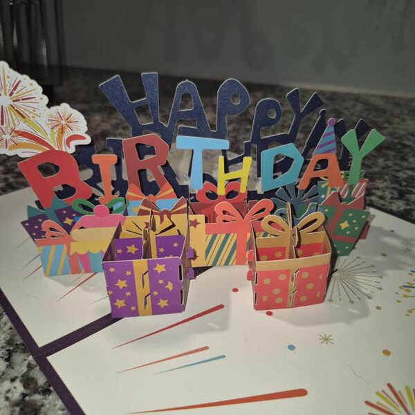 C03-3D Fish Tank Greeting Card With Playful Swirling Fish - Handcrafted ...