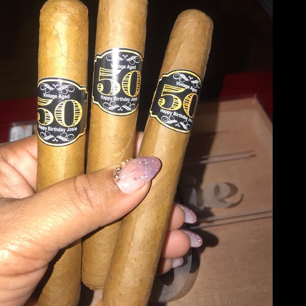 Custom Milestone Birthday Cigar Labels Party Favor 30th 40th 50th ...