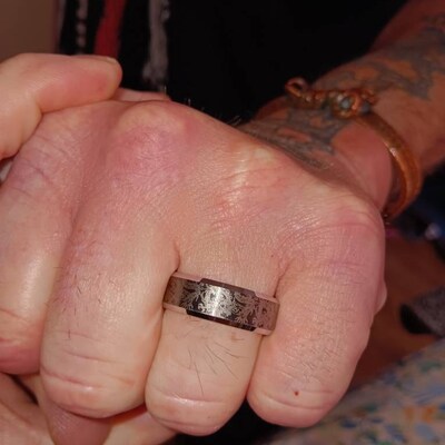 Engraved Black Tungsten Dragon Wedding Band Ring, Traditional Dragon ...