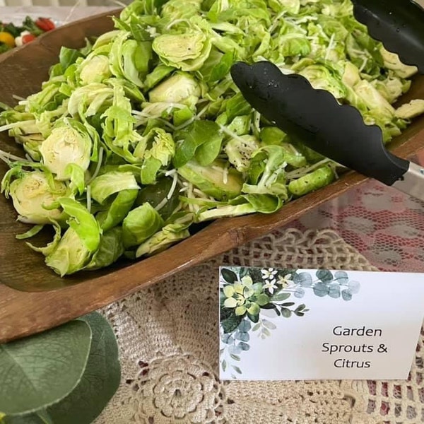 Greenery Succulent Editable Buffet Food Card Food Label Food Sign Table Tent Card Place Card ...