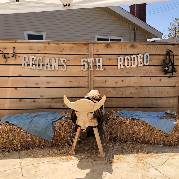 Custom Banner, Western Style, Large Size 9" - Personalized Party Banner ...