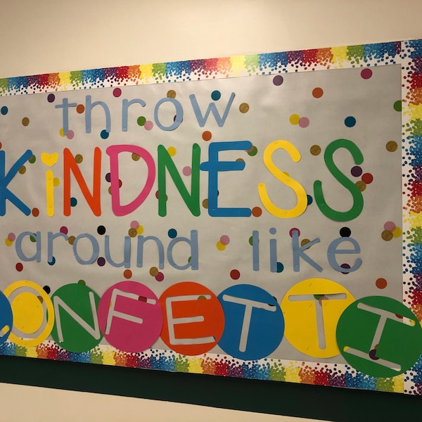 Throw Kindness Around Like Confetti | Bulletin Board Cutouts Decor - Etsy